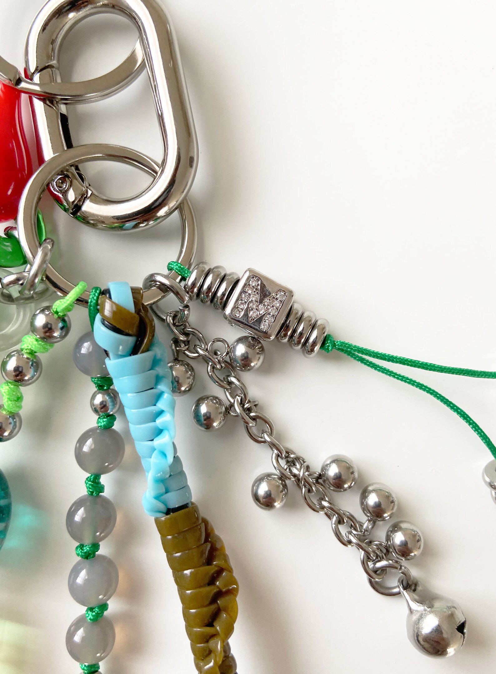 Y2K Accessories Summer Keychain Glass Beads Bag Charms Gimp Lanyard ...