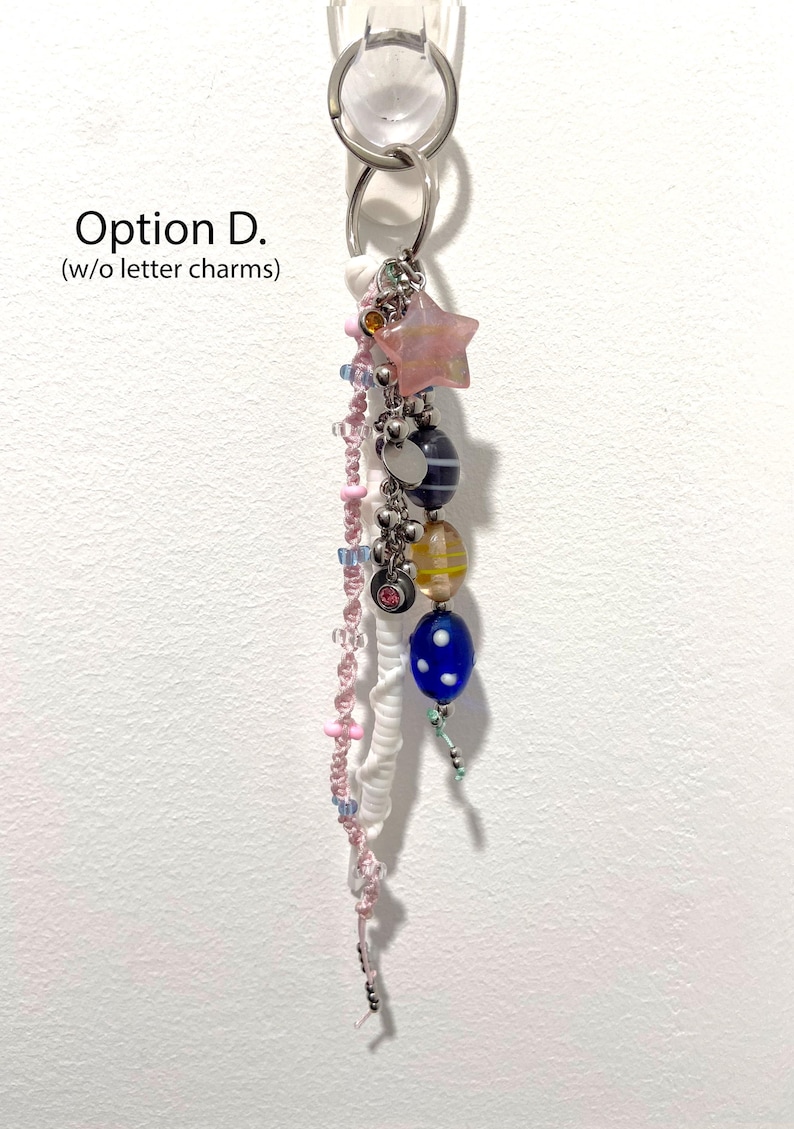 Whimsical Glass Bead Keychain | Y2K Summer Glass Bead Keychain | Bag ...