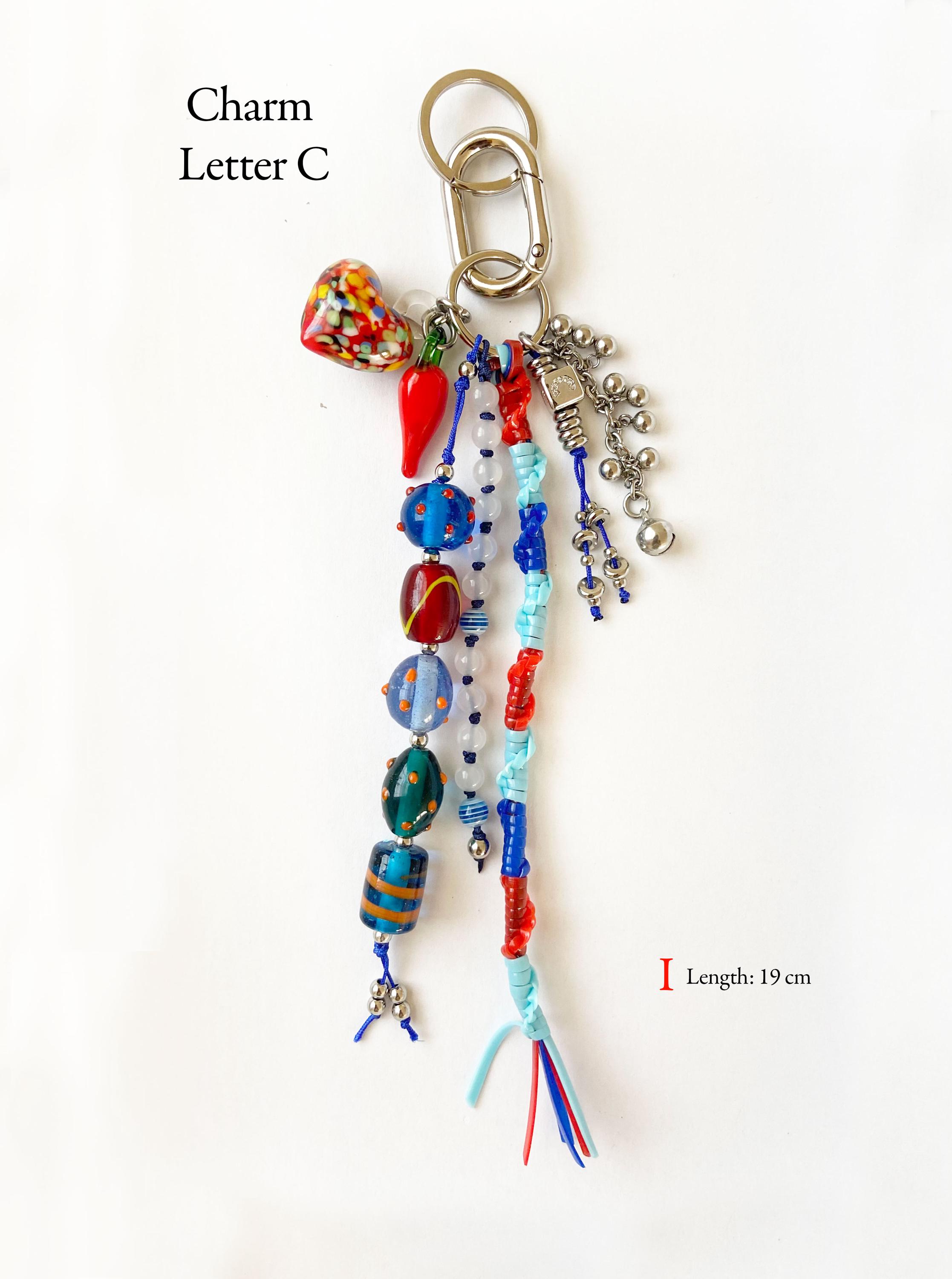 Y2K Beaded Keychain: Murano Style Glass Charm, Gimp Lanyard - Etsy