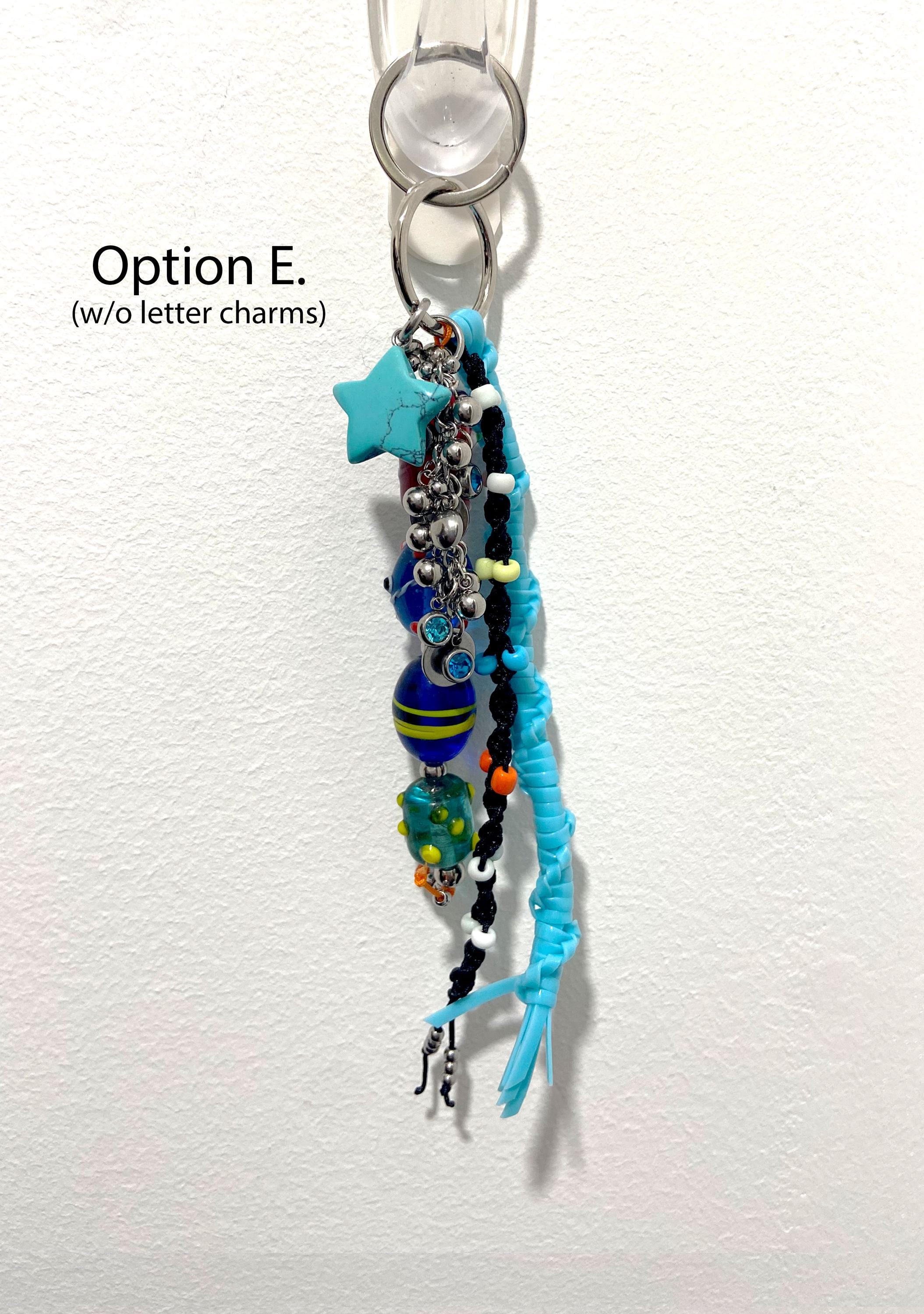 Y2K Beaded Keychain: Murano Style Glass Charm, Gimp Lanyard - Etsy