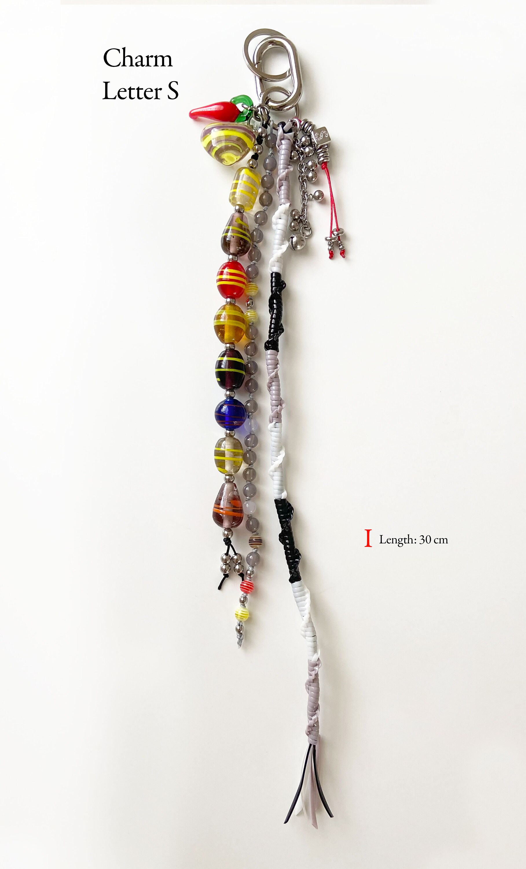 Y2K Accessories Summer Keychain Glass Beads Bag Charms Gimp Lanyard ...