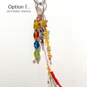 Whimsical Glass Bead Keychain | Y2K Summer Glass Bead Keychain | Bag ...