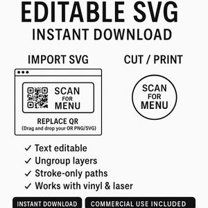 QR Code Sign SVG Bundle – 82 Editable Designs for Cricut, Silhouette ...
