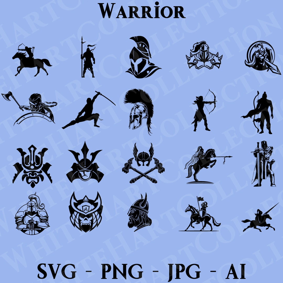 20 Warrior Svg, Png, Jpg, Ai, Commercial Use, Knight Svg, Warrior ...