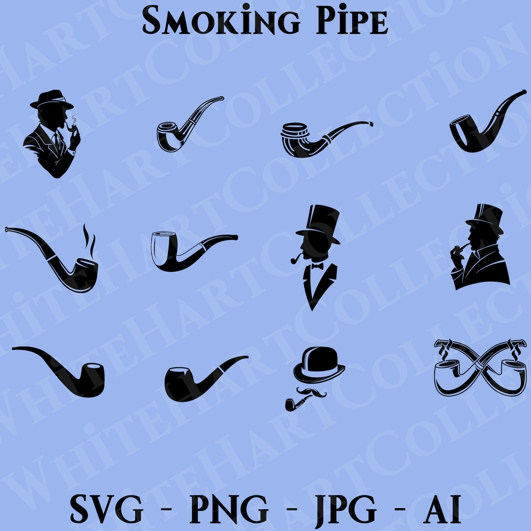 12 Smoking Pipe Svg, Png, Jpg, Ai, Commercial Use, Smoking Svg, Smoking ...