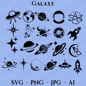 21 Galaxy Svg, Png, Jpg, Ai, Commercial Use, Space, Solar System, Earth ...
