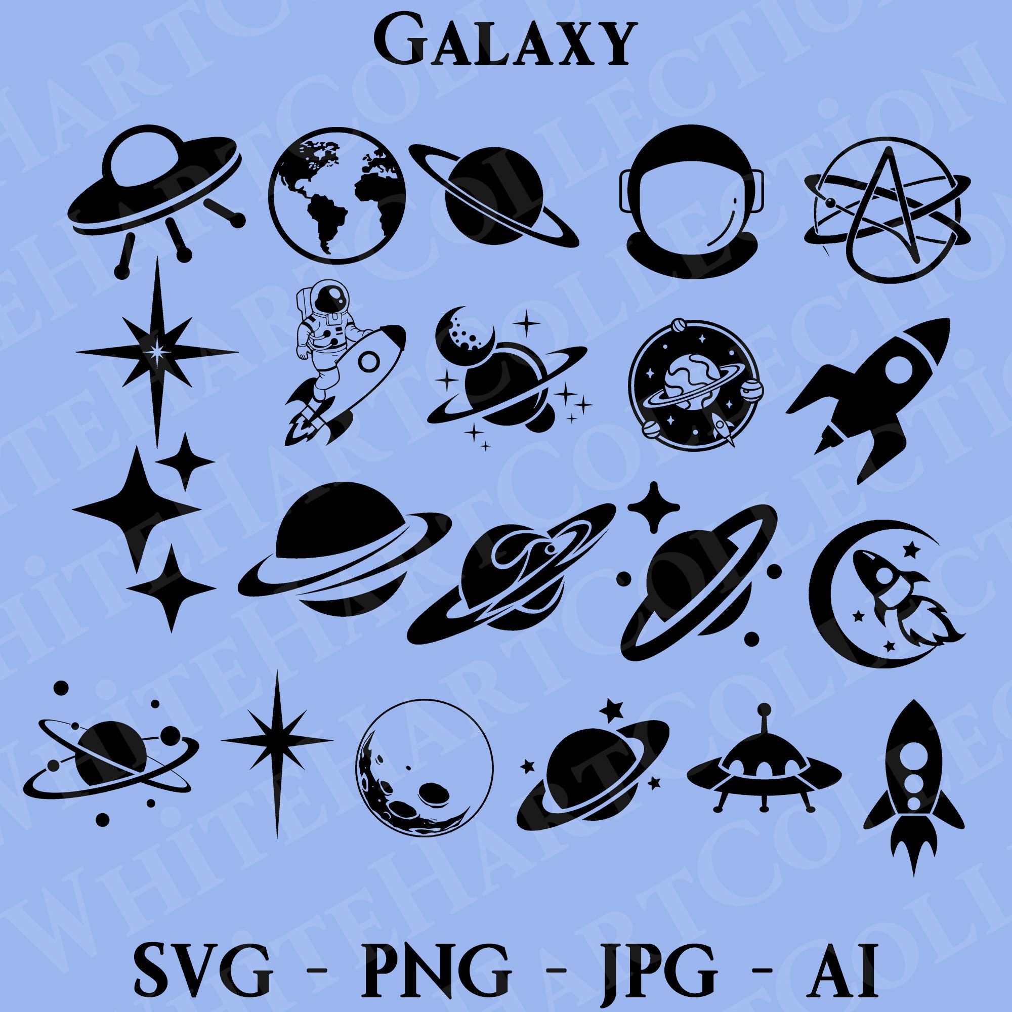 21 Galaxy Svg Png Jpg Ai Commercial Use Space Solar - Etsy