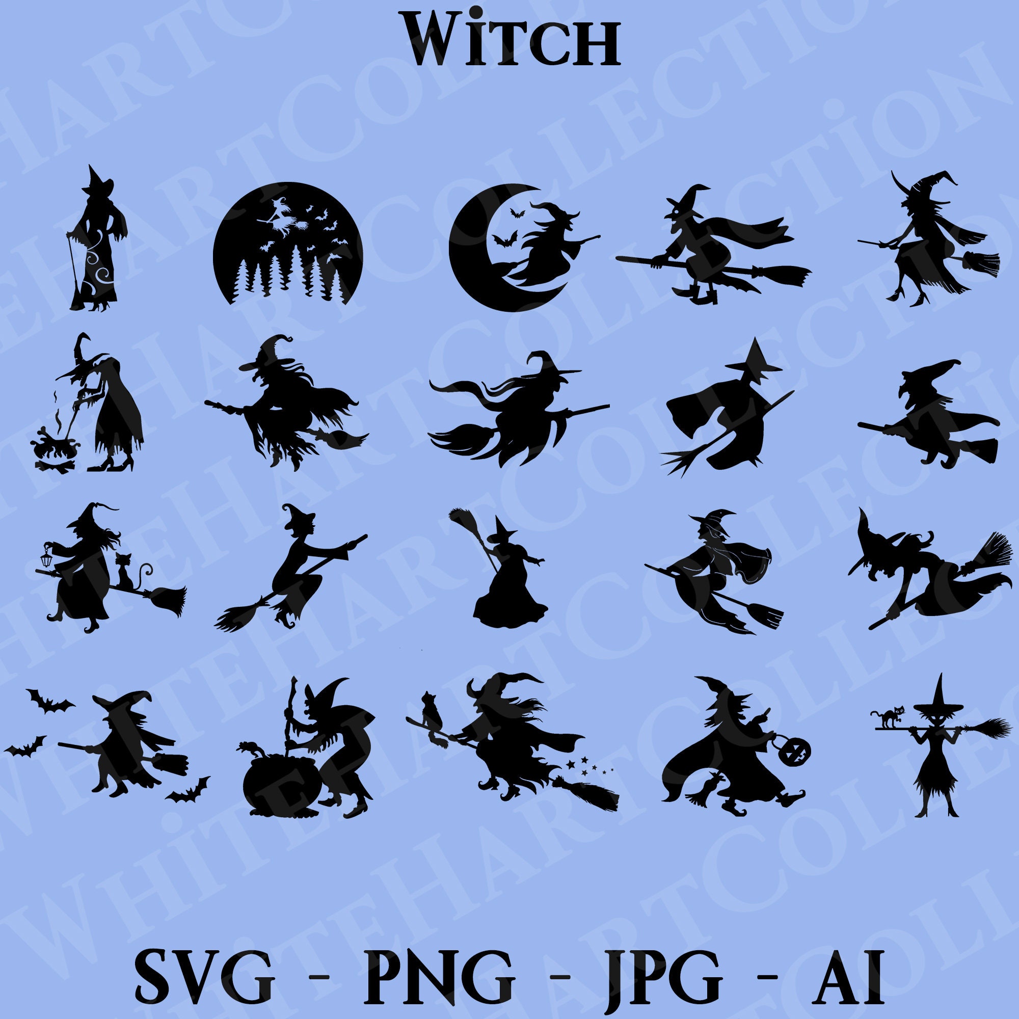 20 Witch Svg Png Jpg Ai Commercial Use Halloween Svg - Etsy