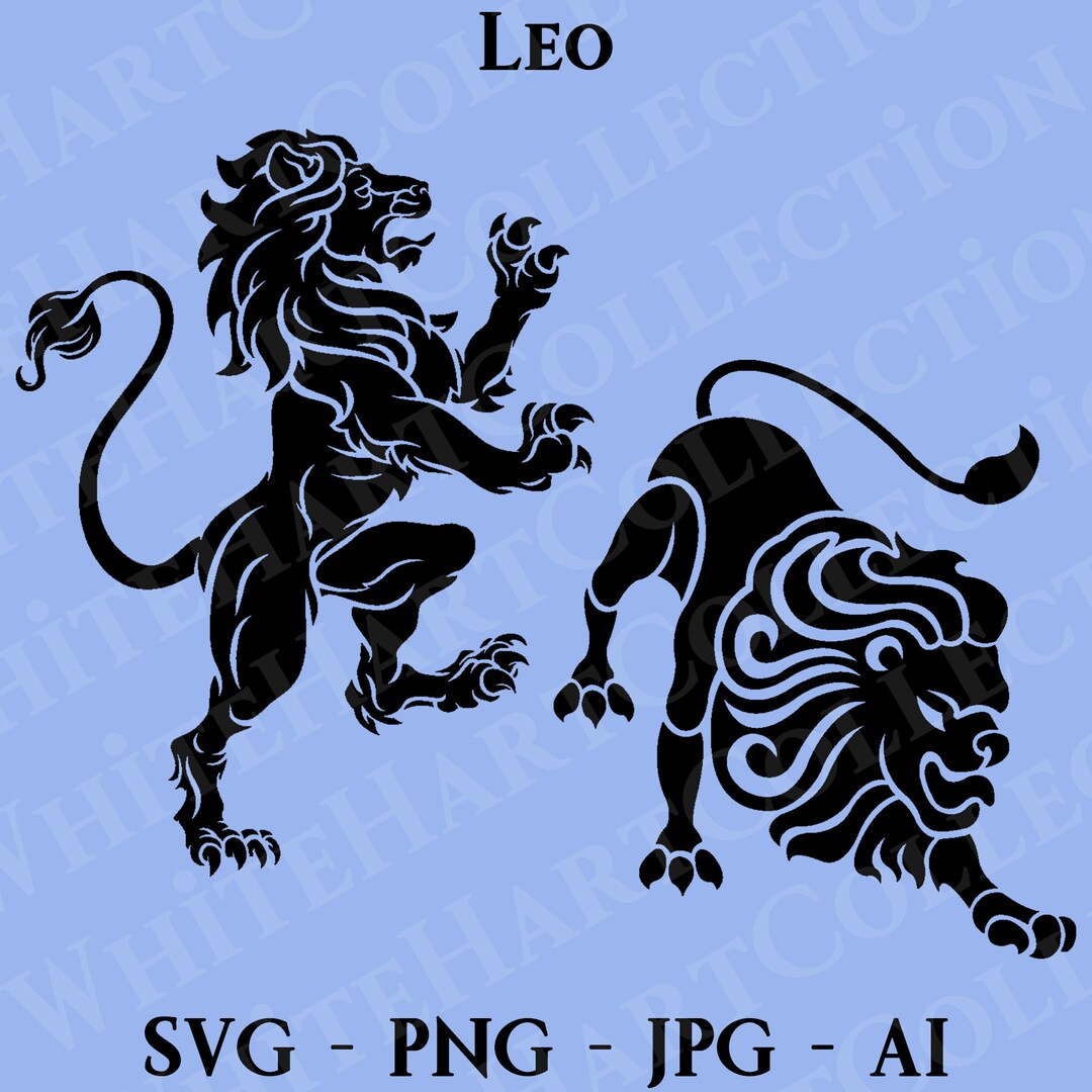 Leo Zodiac, Svg, Png, Jpg, Ai, Commercial Use, Animal, Lion, Zodiac ...
