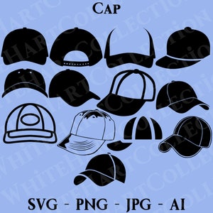 13 Cap Svg, Png, Jpg, Ai, Commercial Use, Baseball Hat, Sport Hat, Hat ...