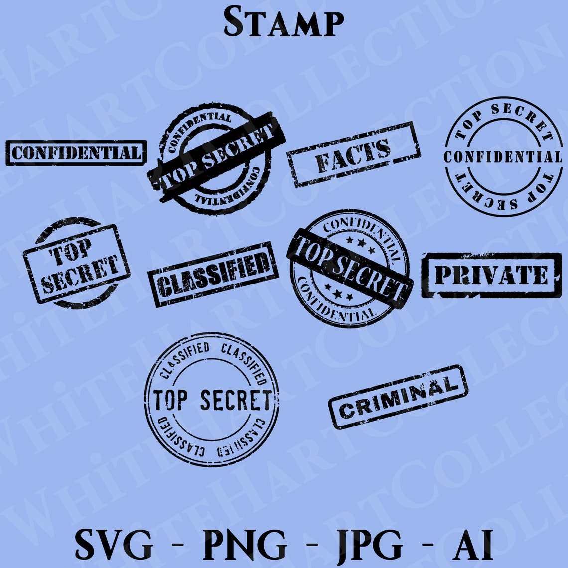10 Stamp Svg, Png, Jpg, Ai, Commercial Use, Top Secret Stamp Svg ...