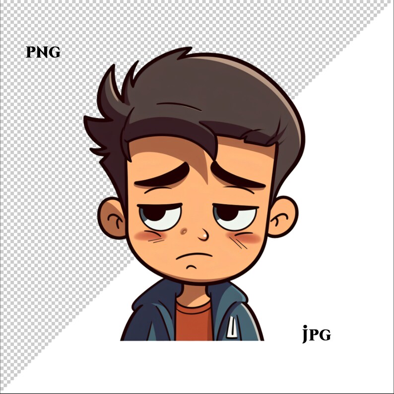 4K 12 Crying Boy Clipart PNG JPG Cartoon Kid Clipart Boy - Etsy