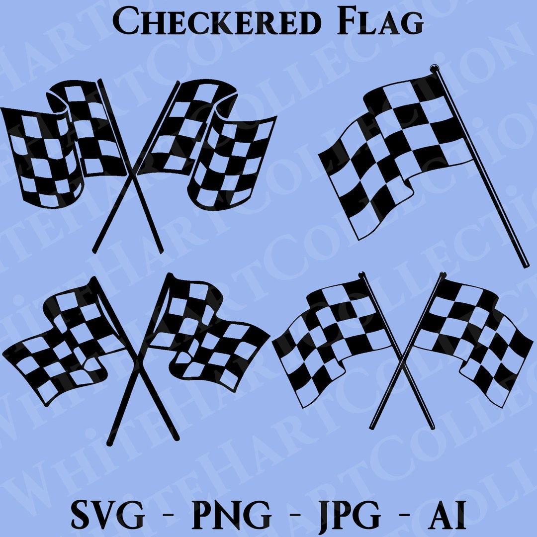 4 Checkered Flag Commercial Use Svg, Png, Jpg, Ai, Single Checkered ...