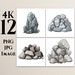 4K 12 Rock Clipart, PNG, JPG, Cartoon Rock Clipart, Stone Illustrations ...