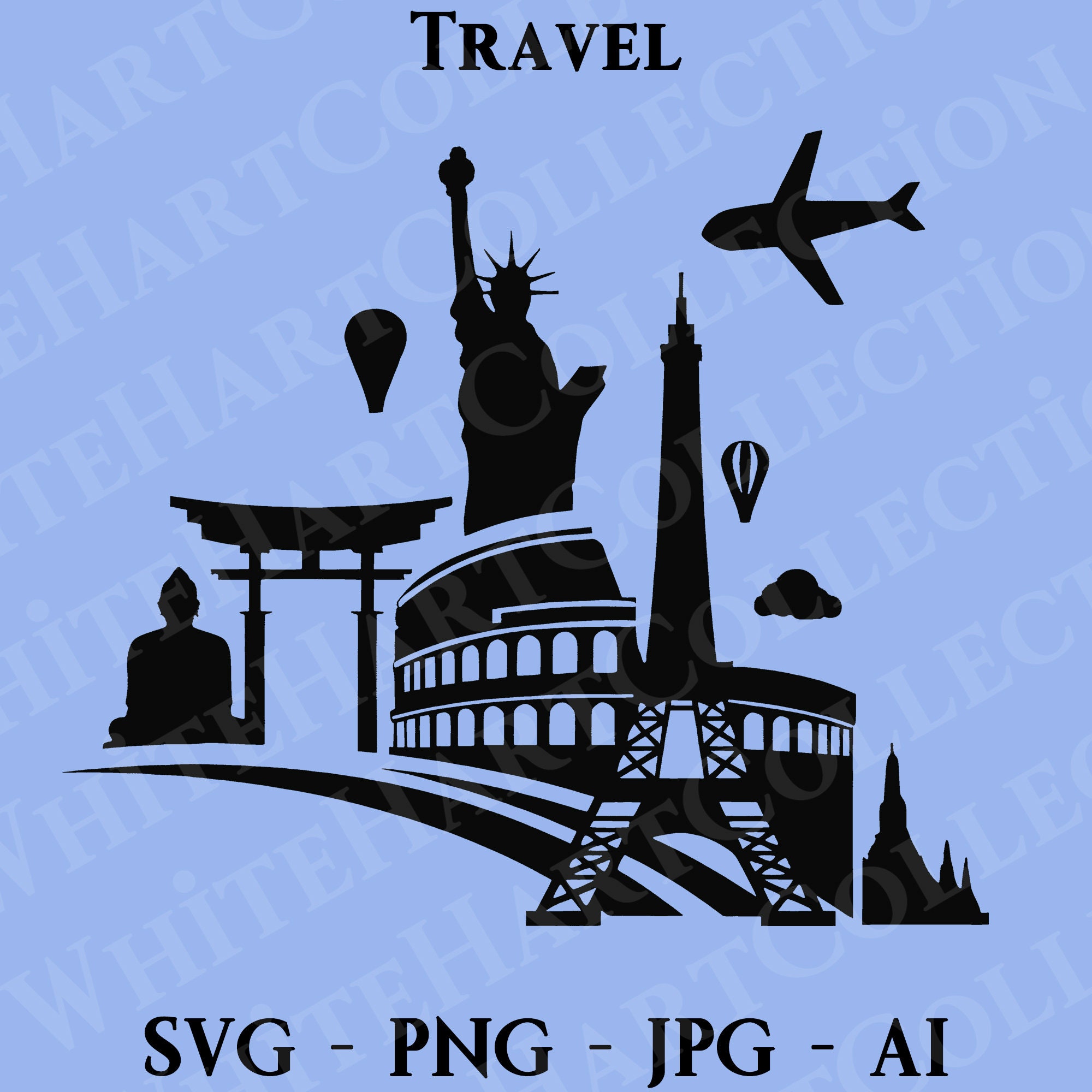 Travel Commercial Use Svg, Png, Jpg, Ai, Around the World Svg, Globe ...