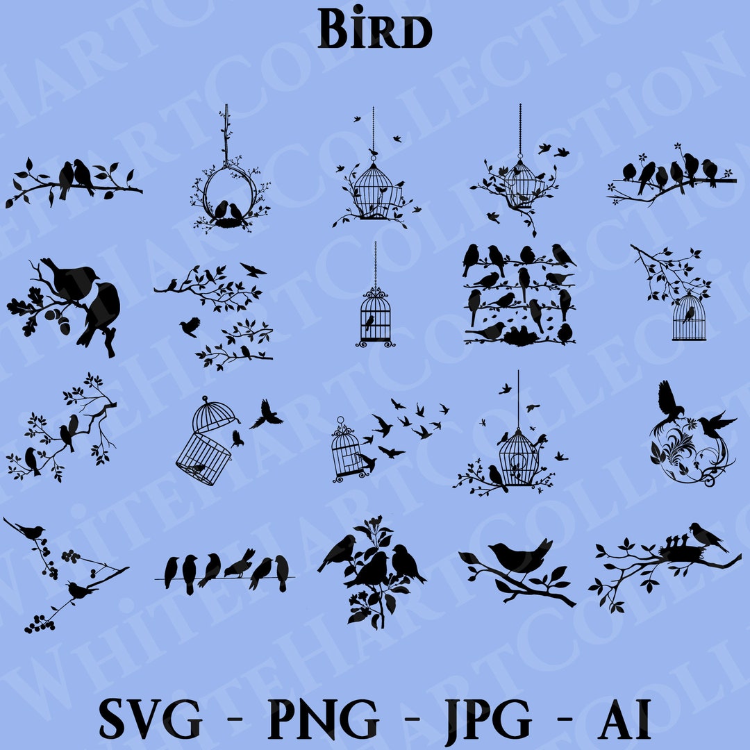 20 Bird Svg, Png, Jpg, Ai, Commercial Use, Spring Animal Svg, Animal ...