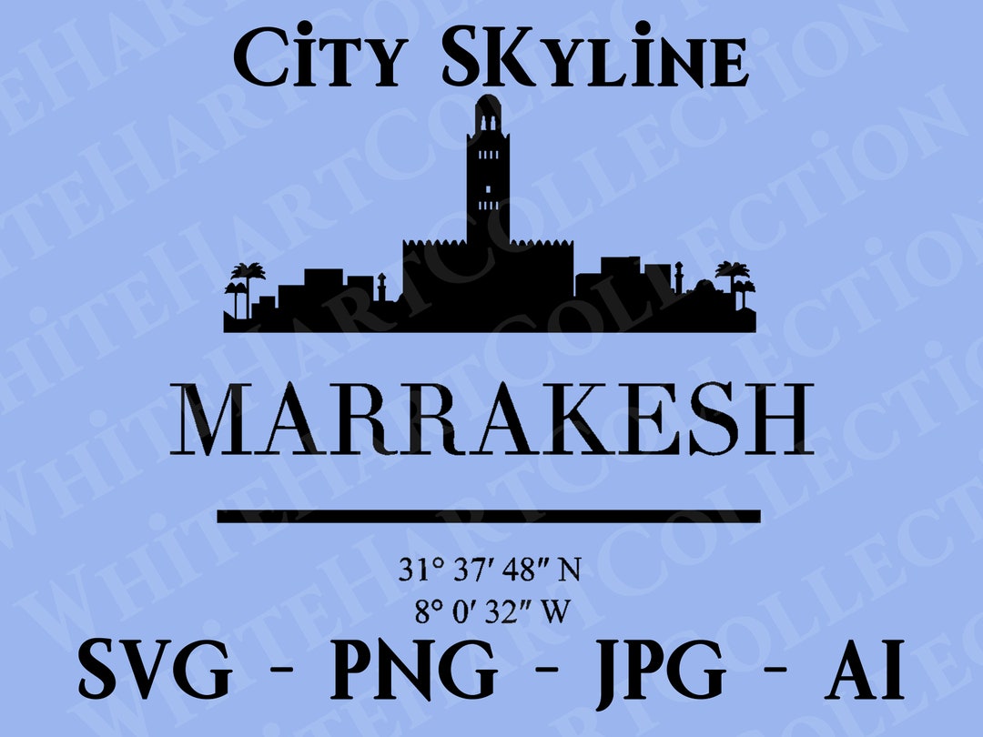 Marrakesh Commercial Use Svg, Png, Jpg, Ai, City Skyline Art, City ...
