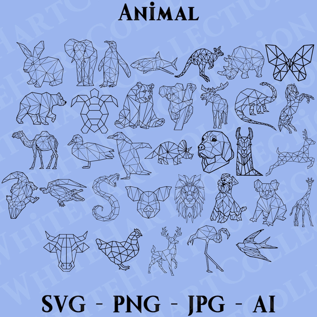 34 Animals Svg, Png, Jpg, Ai, Commercial Use, Animal Silhouette ...