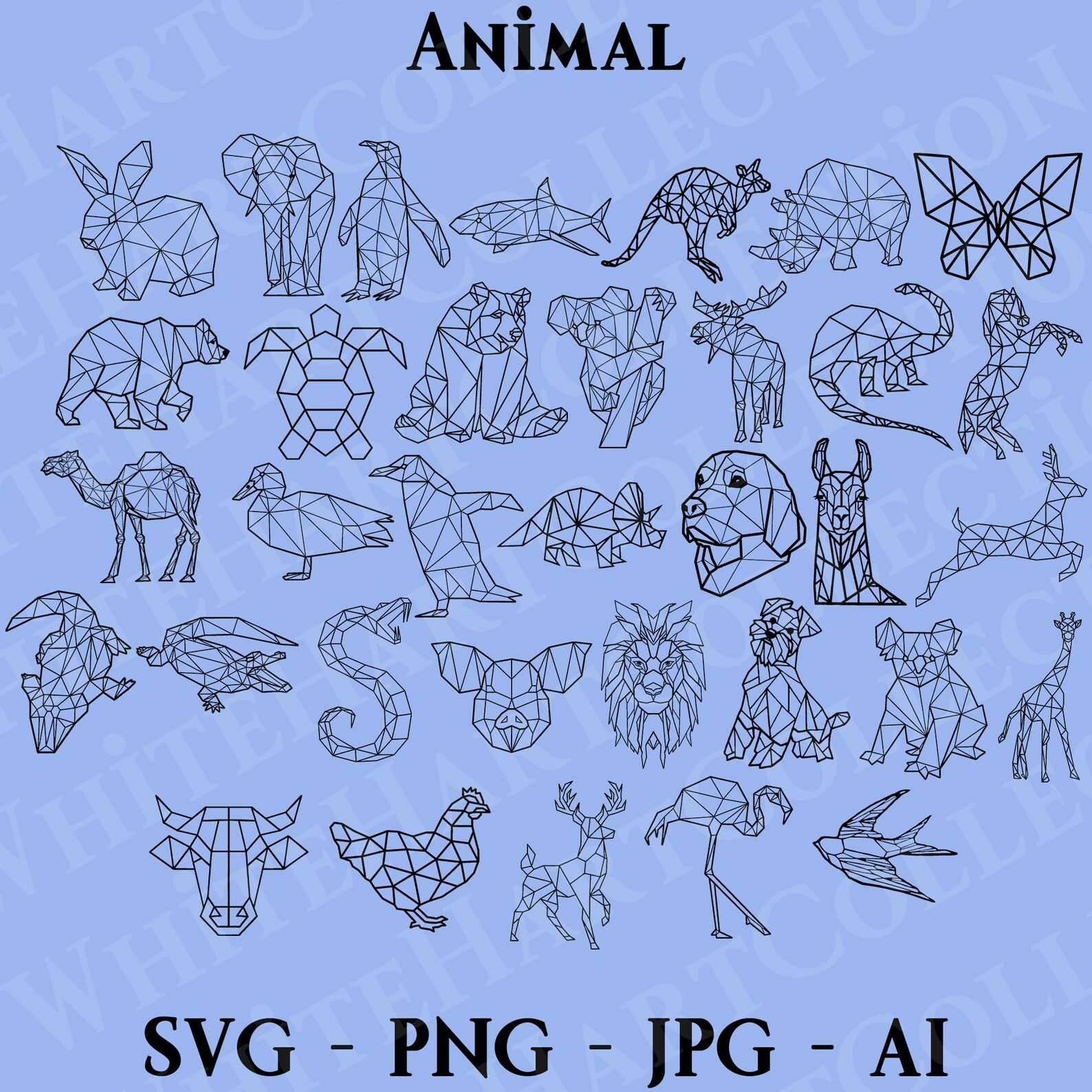 34 Animals Svg, Png, Jpg, Ai, Commercial Use, Animal Silhouette ...