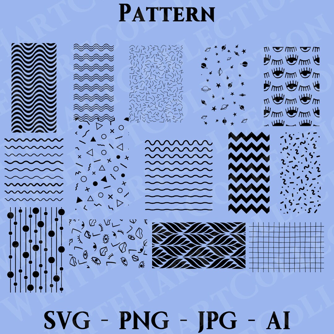 14 Pattern Svg Png Jpg Ai Commercial Use Printable - Etsy