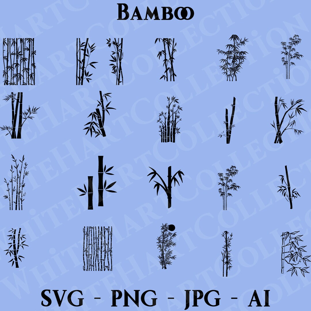 20 Bamboo Svg Bundle Commercial Use Svg, Png, Jpg, Ai, Tree Svg, Bamboo ...