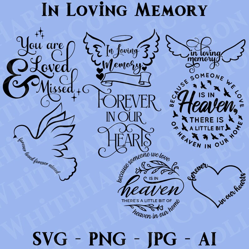 8 in Loving Memory Svg, Png, Jpg, Ai, Memorial Quotes Svg, Rest in ...
