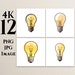 4K 12 Light Bulb Clipart, PNG, JPG, Cartoon Bulb Clipart, Light Bulb ...