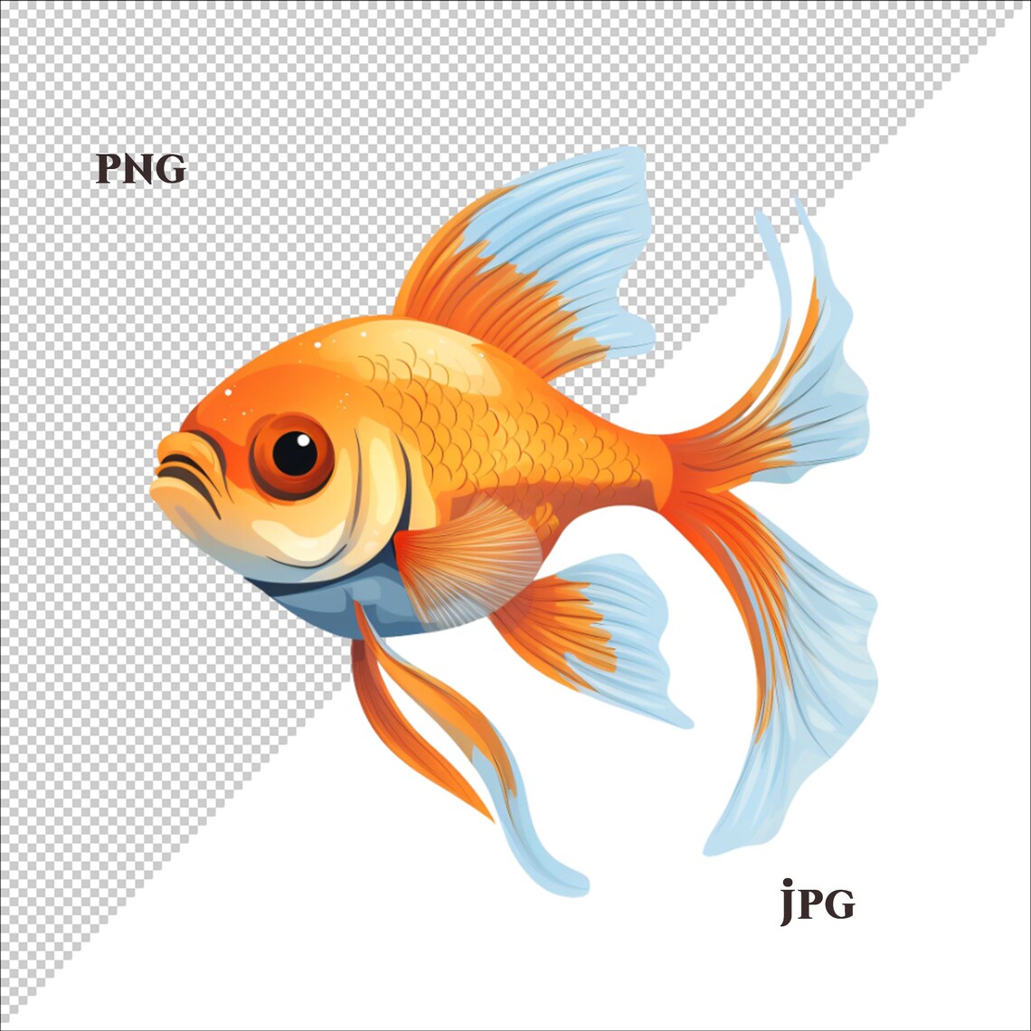 4K 12 Fish Clipart PNG JPG Cartoon Fish Clipart Fish - Etsy