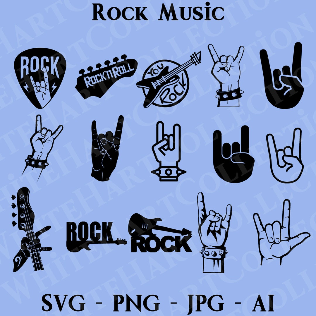 15 Rock Music Svg, Png, Jpg, Ai, Commercial Use, Song, Guitar Svg, Rock ...