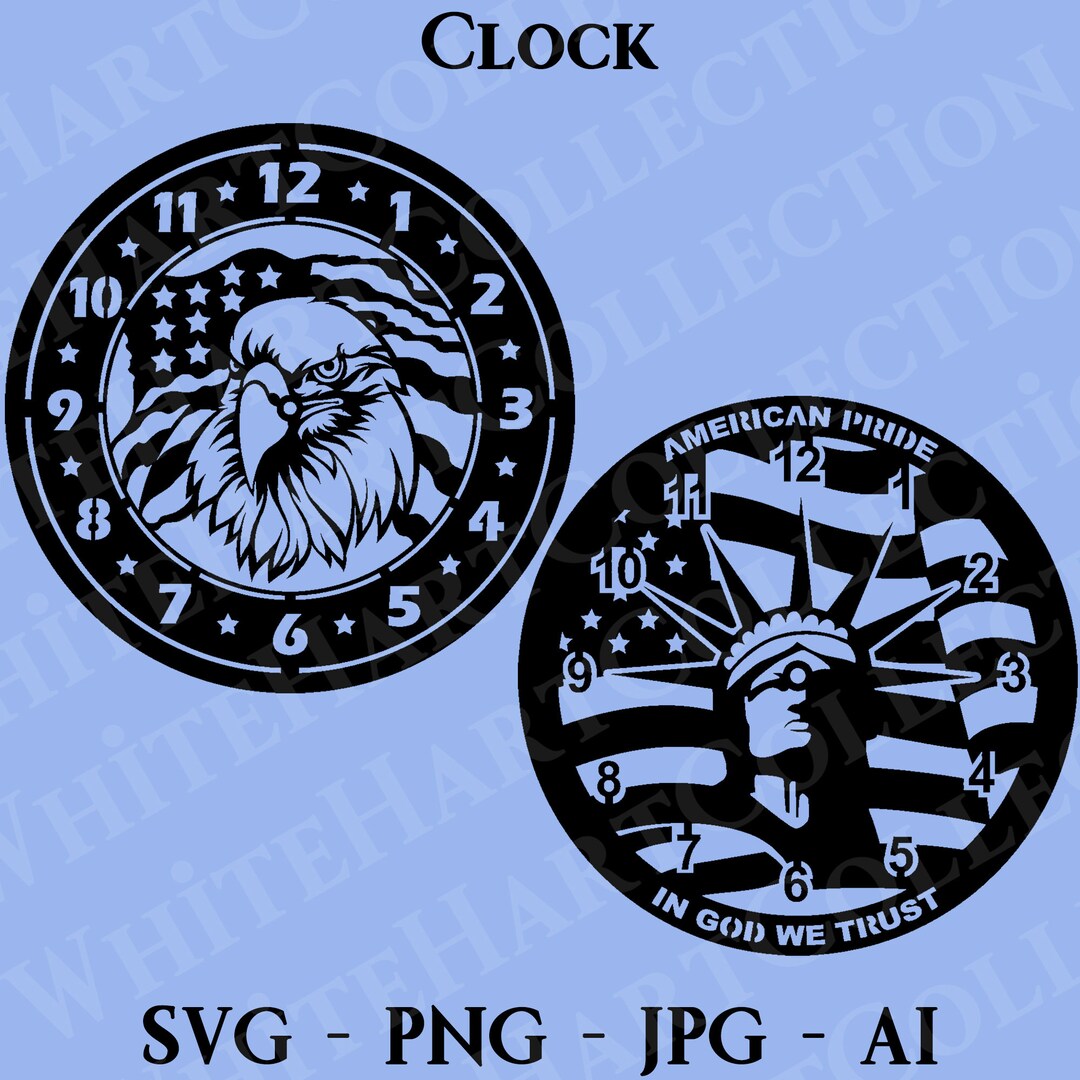 2 Clock Svg, Png, Jpg, Ai, Commercial Use, Clock Svg, Clock Silhouette ...