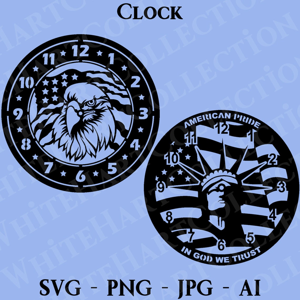 2 Clock Svg, Png, Jpg, Ai, Commercial Use, Clock Svg, Clock Silhouette ...