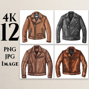 4K 12 Leather Jacket Clipart, PNG, JPG, Clipart, Jacket Illustrations ...