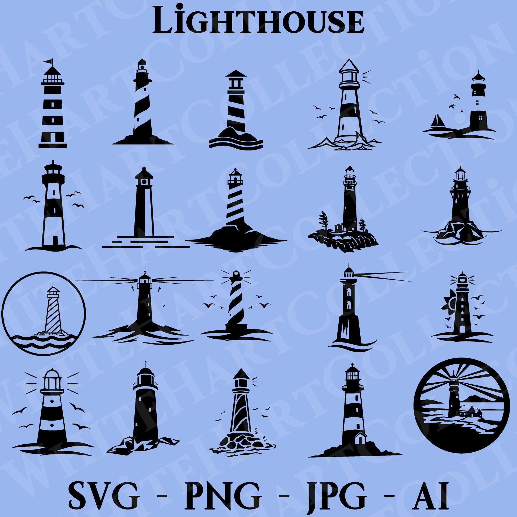 20 Lighthouse Svg Bundle Commercial Use Svg, Png, Jpg, Ai, Sea Svg ...