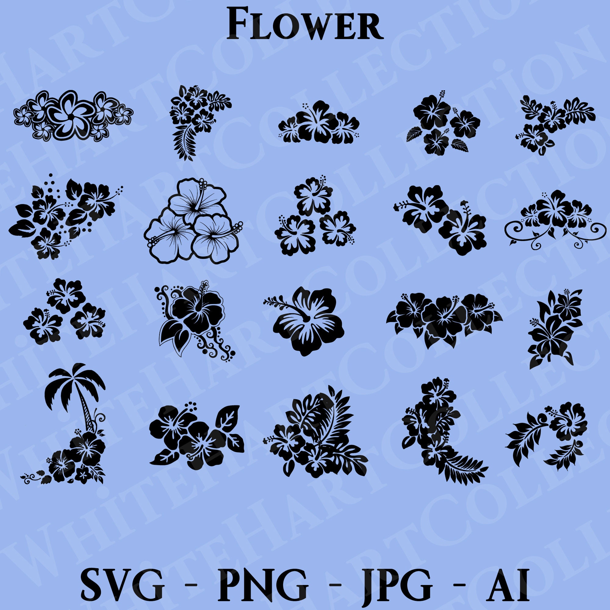 20 Flower Svg Png Jpg Ai Commercial Use Nature Art - Etsy