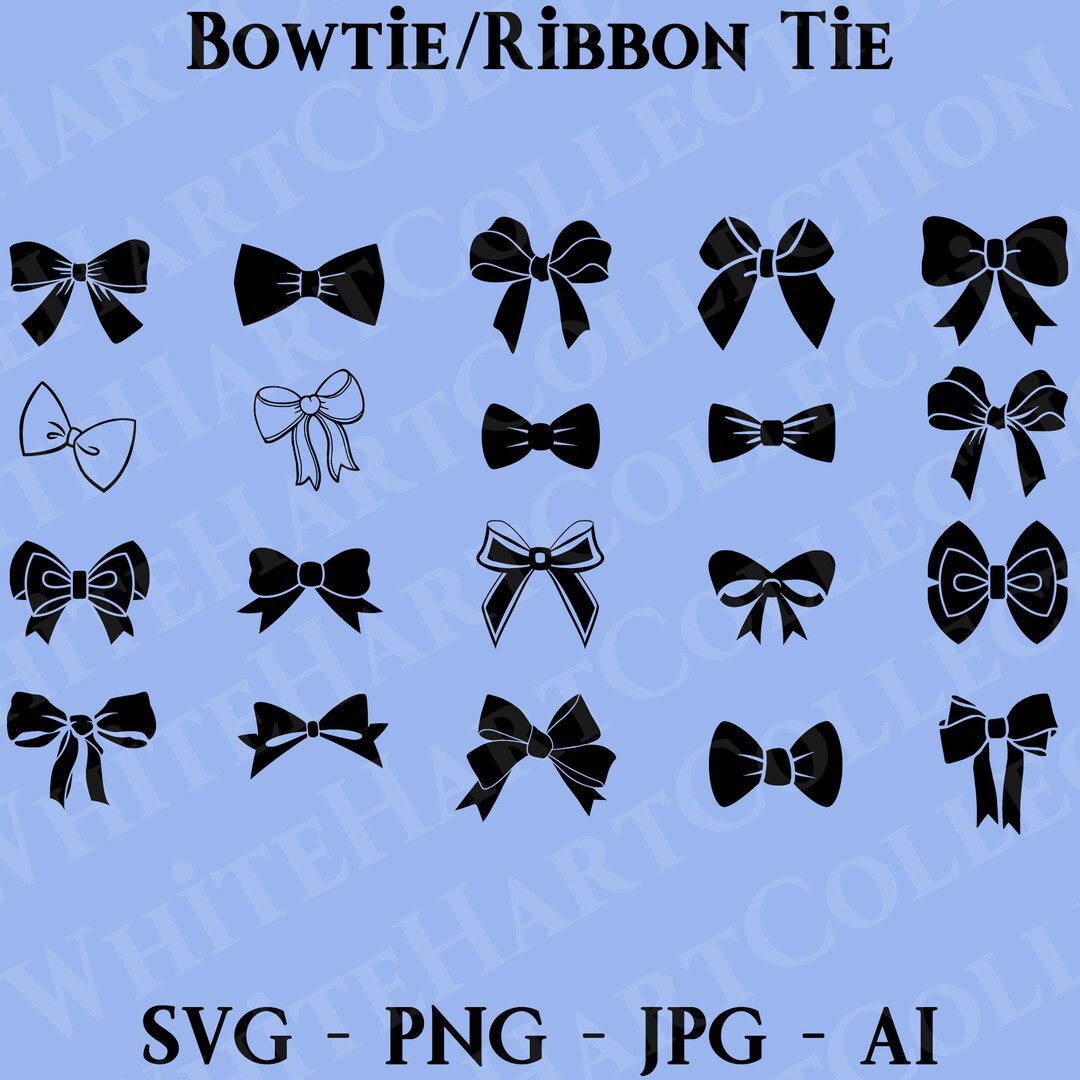 20 Bowtie/ribbon Tie Svg Commercial Use Svg, Png, Jpg, Ai, Bowtie ...
