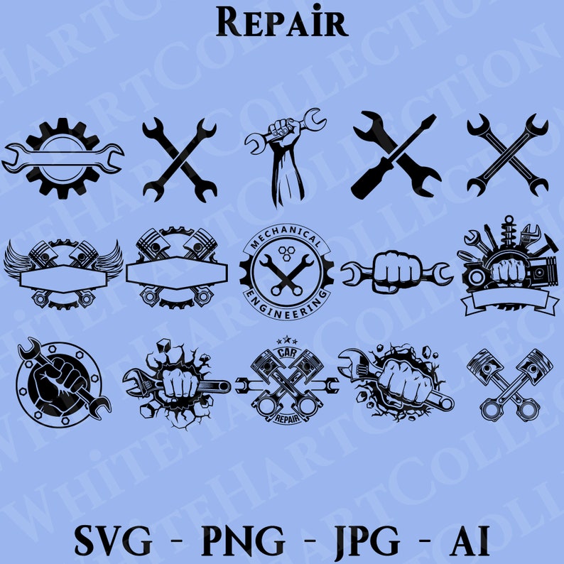 15 Repair Svg Bundle Commercial Use Svg, Png, Jpg, Ai, Engine Svg ...