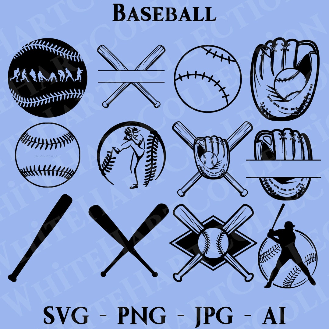 12 Baseball Svg, Png, Jpg, Ai, Commercial Use, Baseball Bet, Baseball ...
