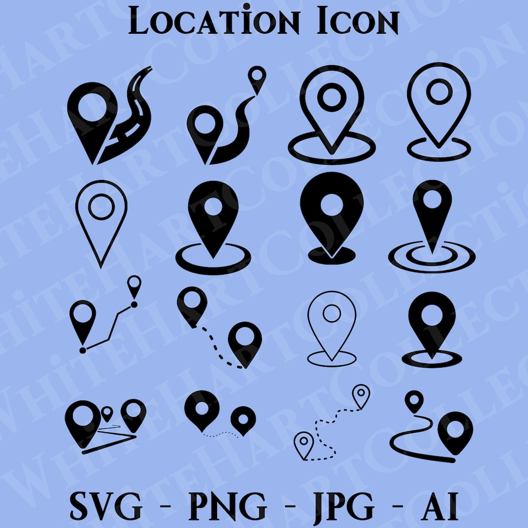 16 Location Icon Svg, Png, Jpg, Ai, Commercial Use, Bundle, Location ...