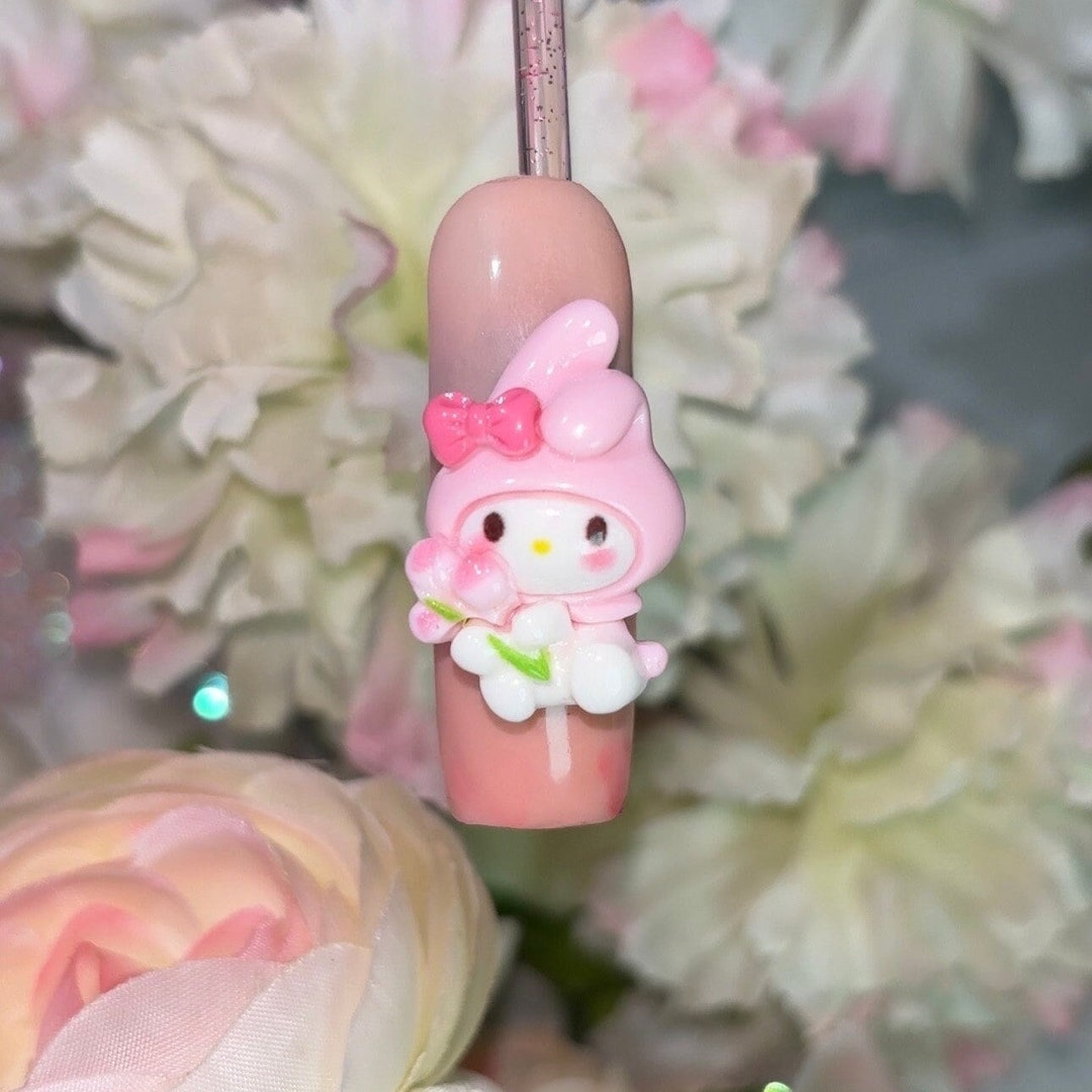 My Melody Flower Bouquet Nail Charm/ Kawaii Charms/ Nail Art Supplies ...