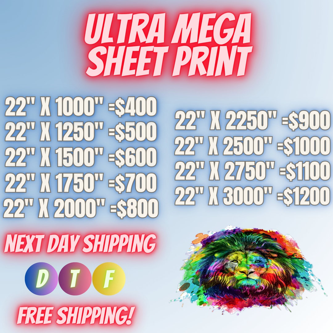 Ultra Mega Sheet Print Bulk Gang Sheet Bulk Printing Custom - Etsy