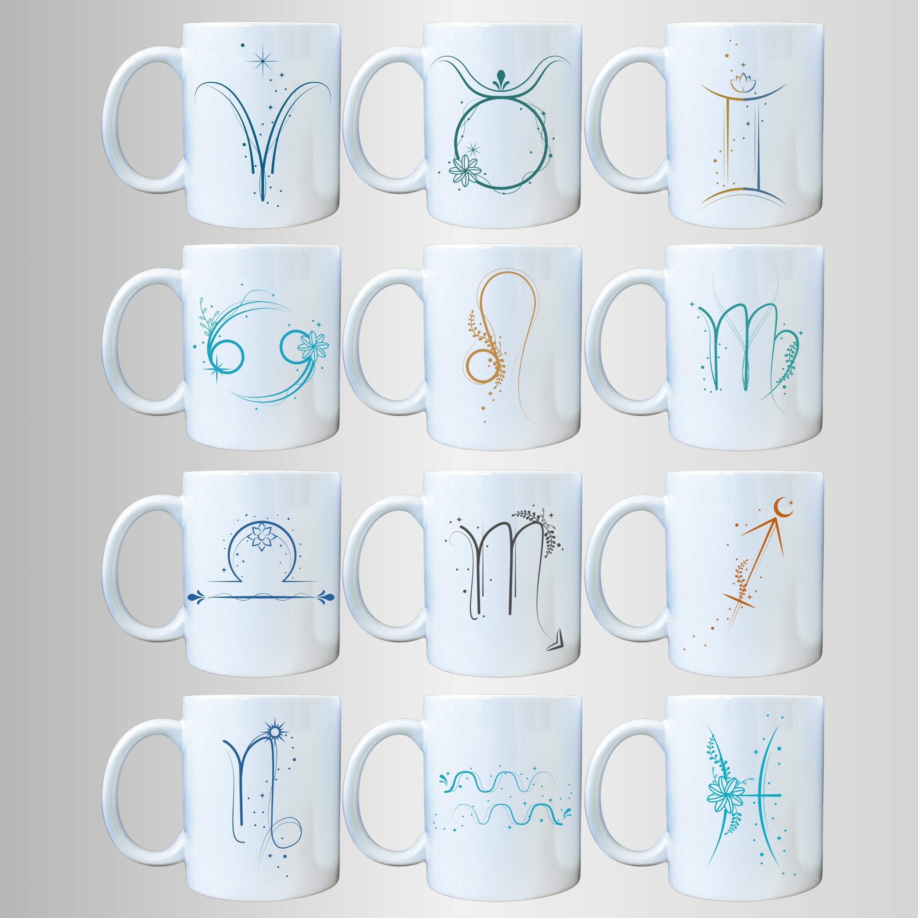 12 Zodiac Signs Options Mug, Personalized Astrology Photo Mug ...