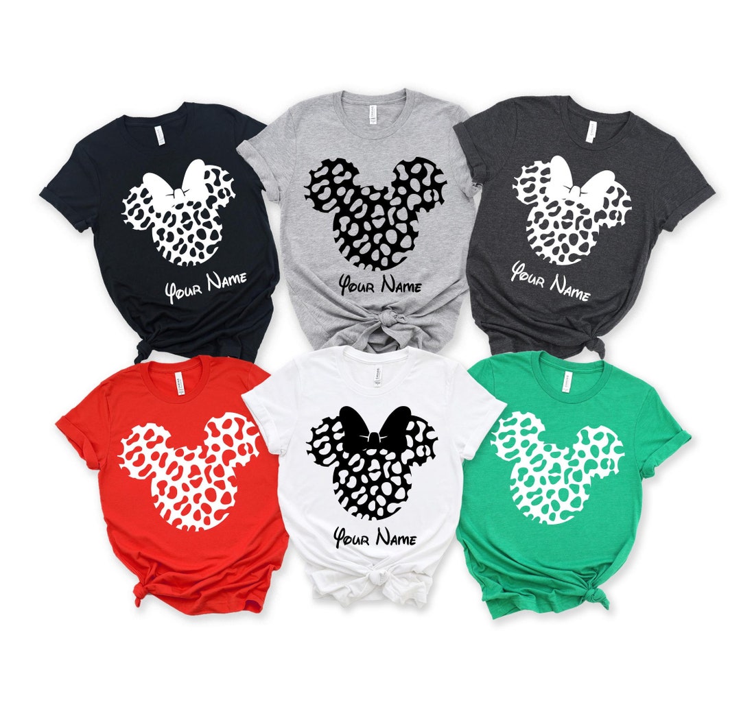 Leopard Print Mickey Minnie Family Matching Shirt,leopard Mickey Minnie ...