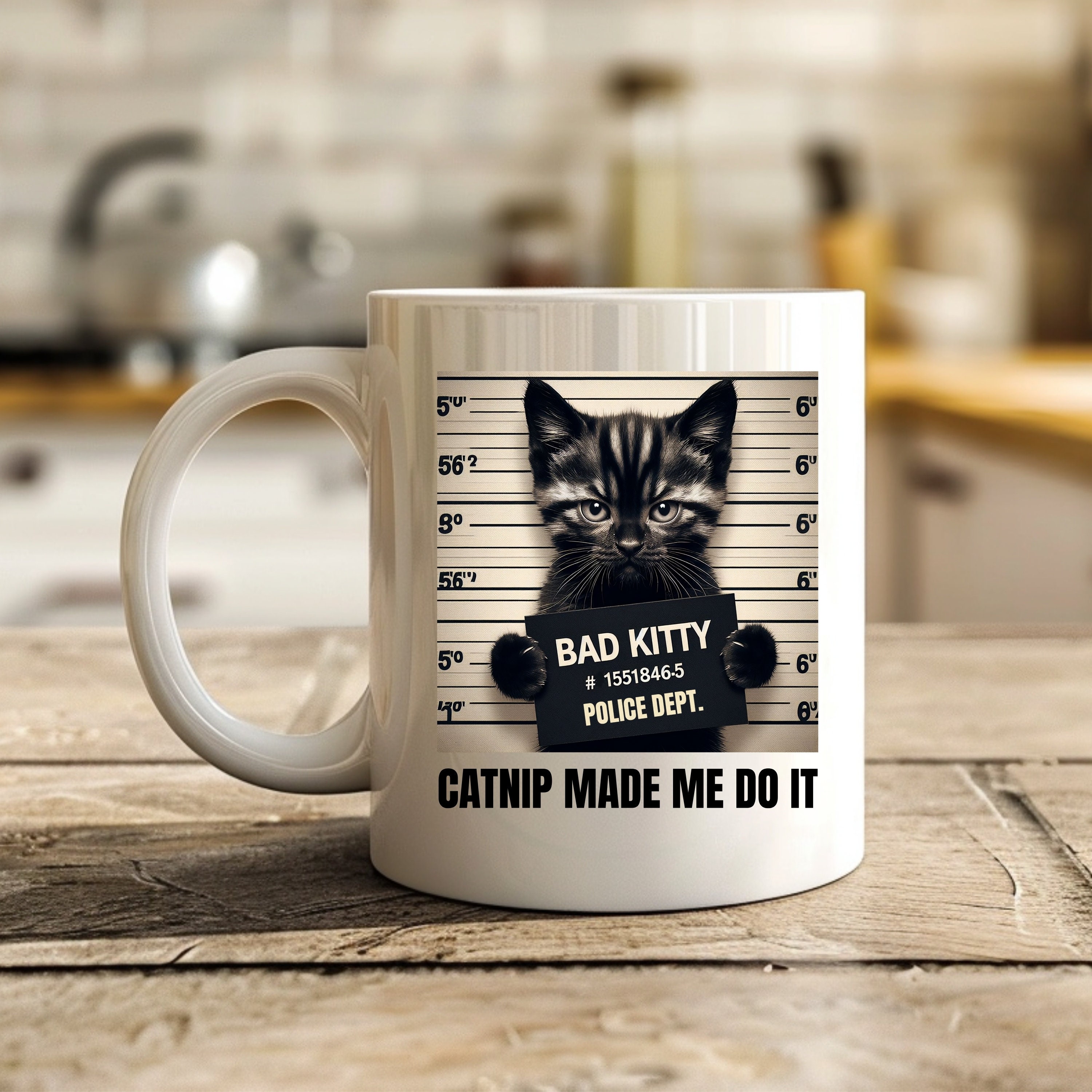 Bad Kitty, Catnip Made Me Do It Mug, Funny Halloween Group Party Mug ...