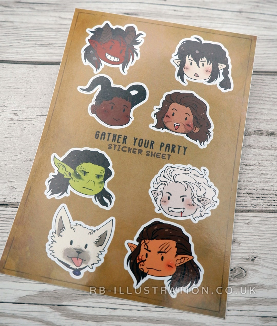 BG3 Baldur's Gate 3 A6 Vinyl Sticker Sheet - Etsy