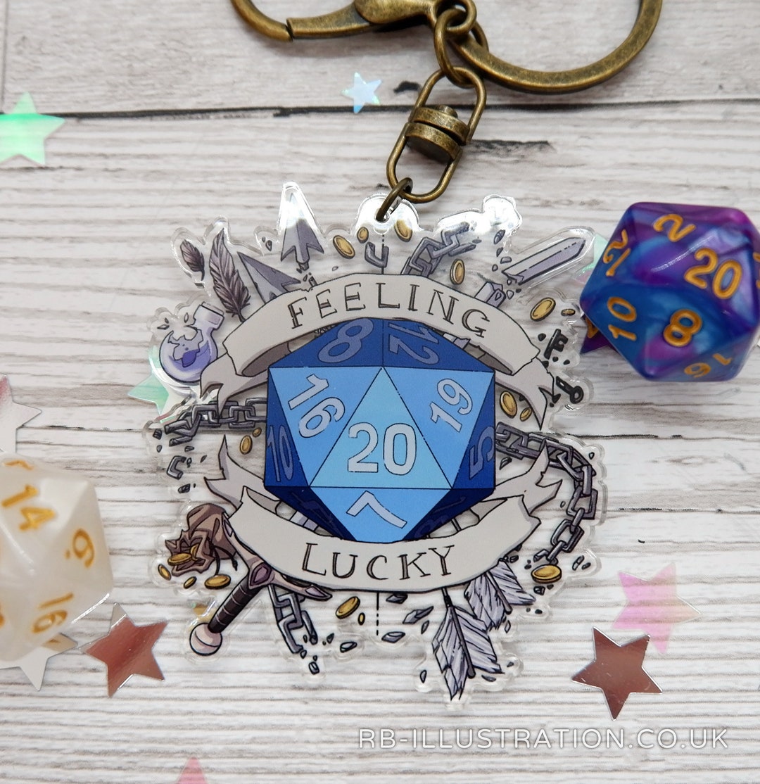 Feeling Lucky, D&D TTRPG Double-sided Acrylic Charm - Etsy