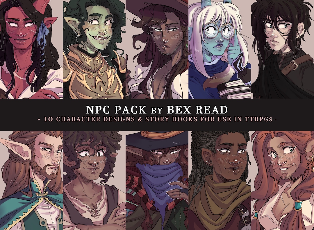 NPC Pack: 10 Character Designs for Ttrpgs Digital Download - Etsy