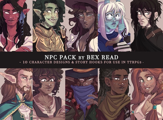 NPC Pack: 10 Character Designs for Ttrpgs Digital Download - Etsy