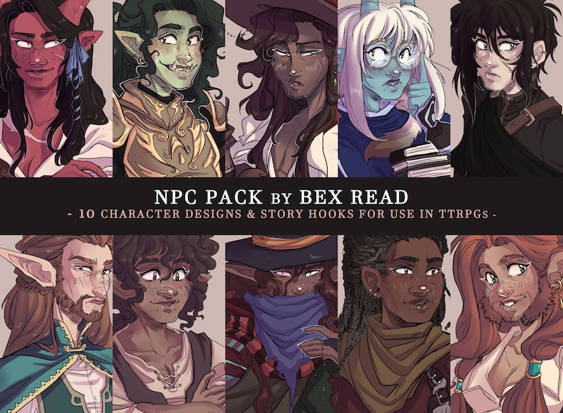 NPC Pack 10 Character Designs for TTRPGS D&D - Digital Download - Etsy