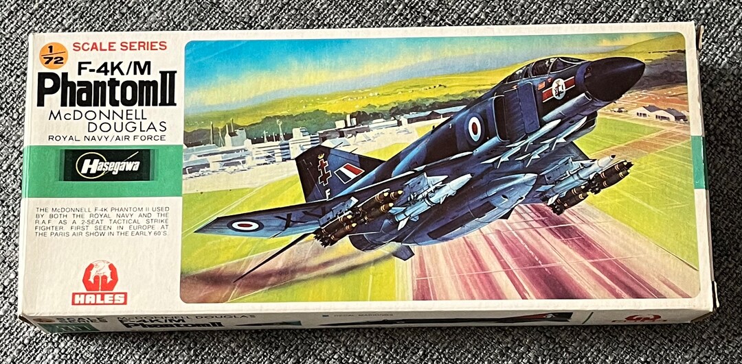 Vintage Hasegawa 1/72 F-4K/M Phantom Model Kit Sealed Bag Royal Navy ...