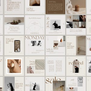 ZEPHYR | Minimalist Instagram Template Set | 30 Aesthetic Social Media ...